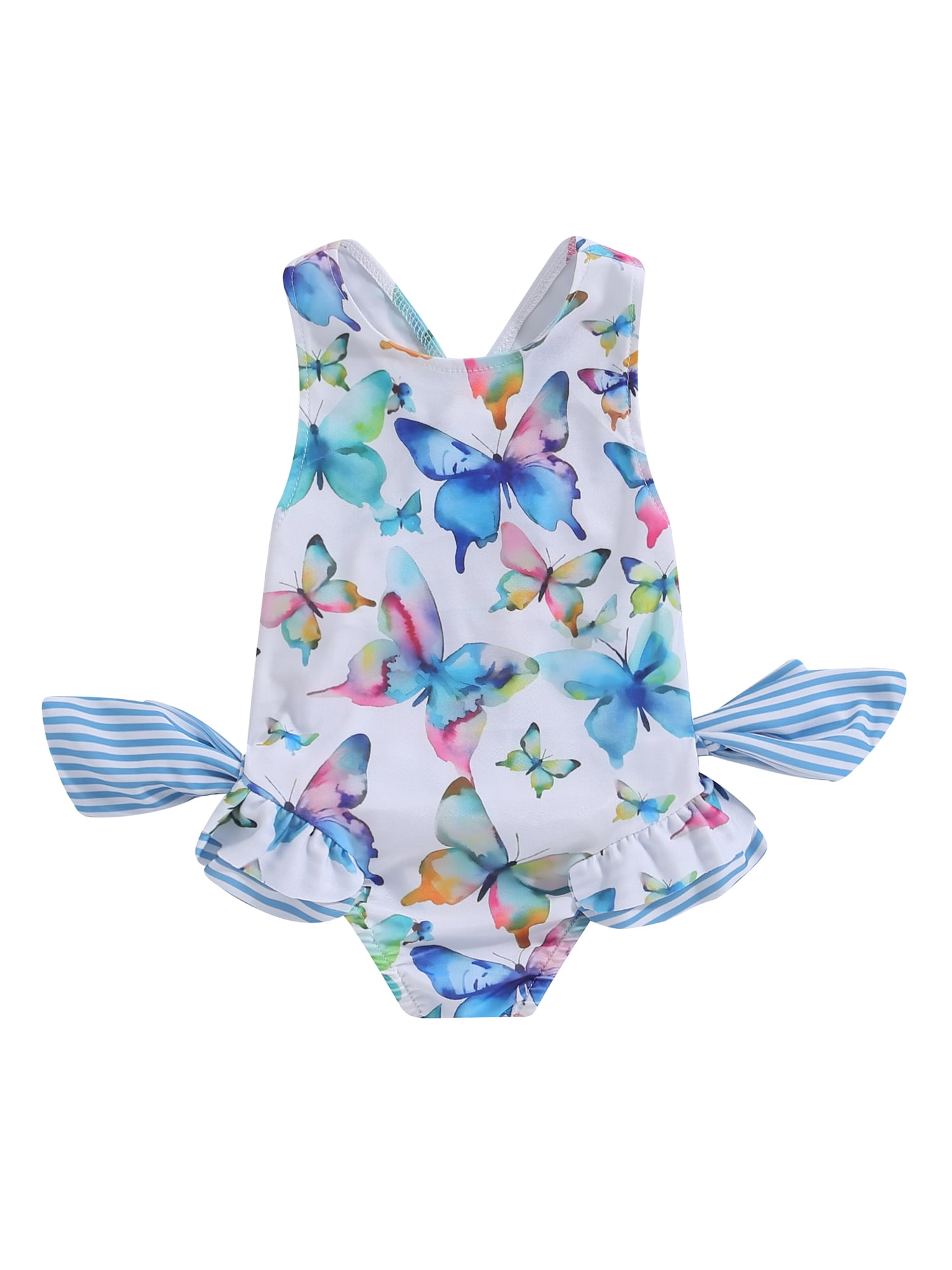 Bagilaanoe Toddler Baby Girl One-Piece Swimsuit Floral Print Sleeveless Swimwear 18M 24M 3T 4T ...