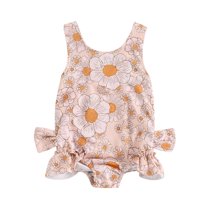 Bagilaanoe Infant Toddler Girls One-piece Swimwear Floral/Shell Print Bathing Suit for Summer ...