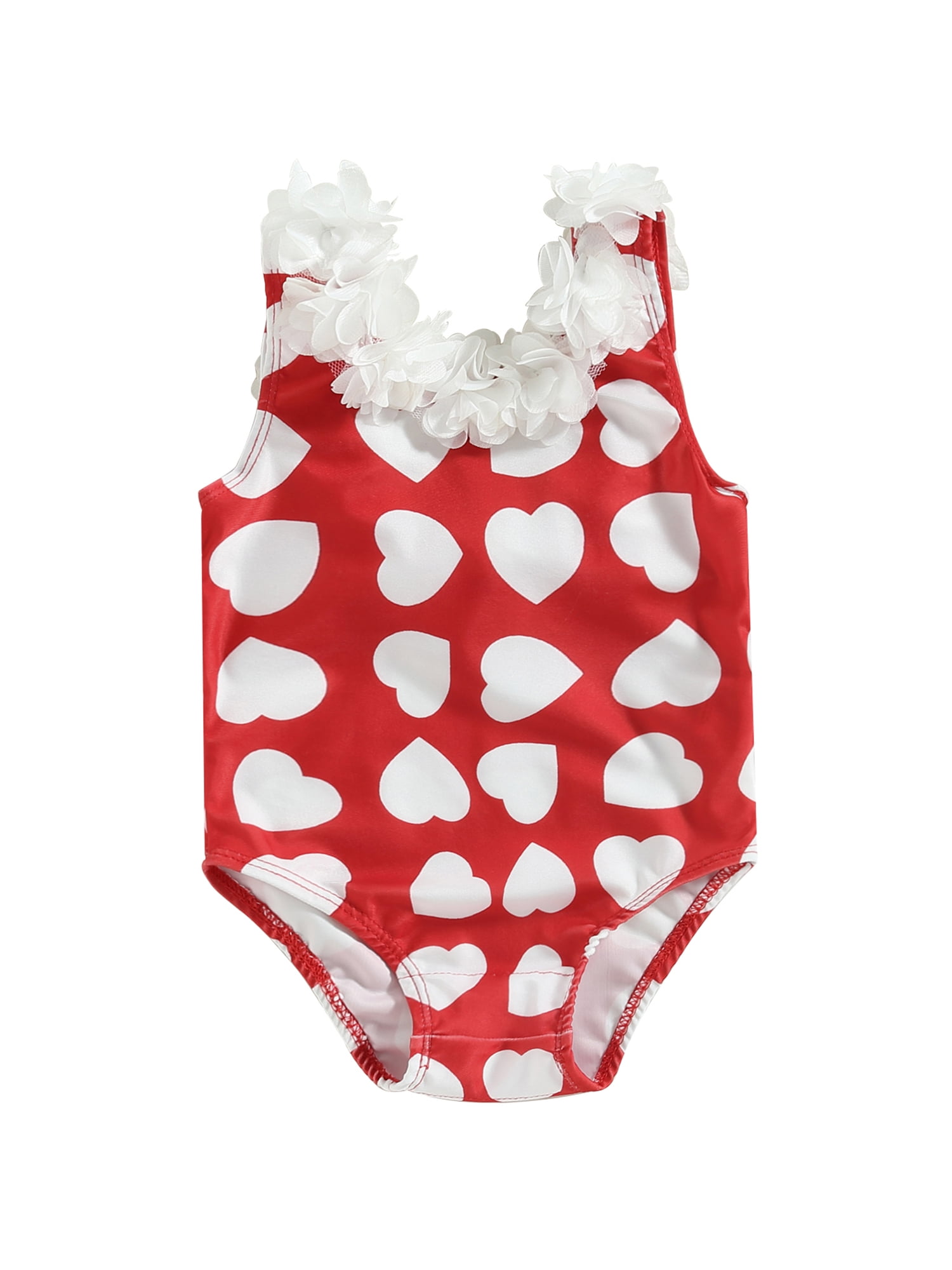 Bagilaanoe Toddler Baby Girl One-Piece Swimsuit Heart Print Sleeveless Swimwear 6M 9M 12M 18M ...