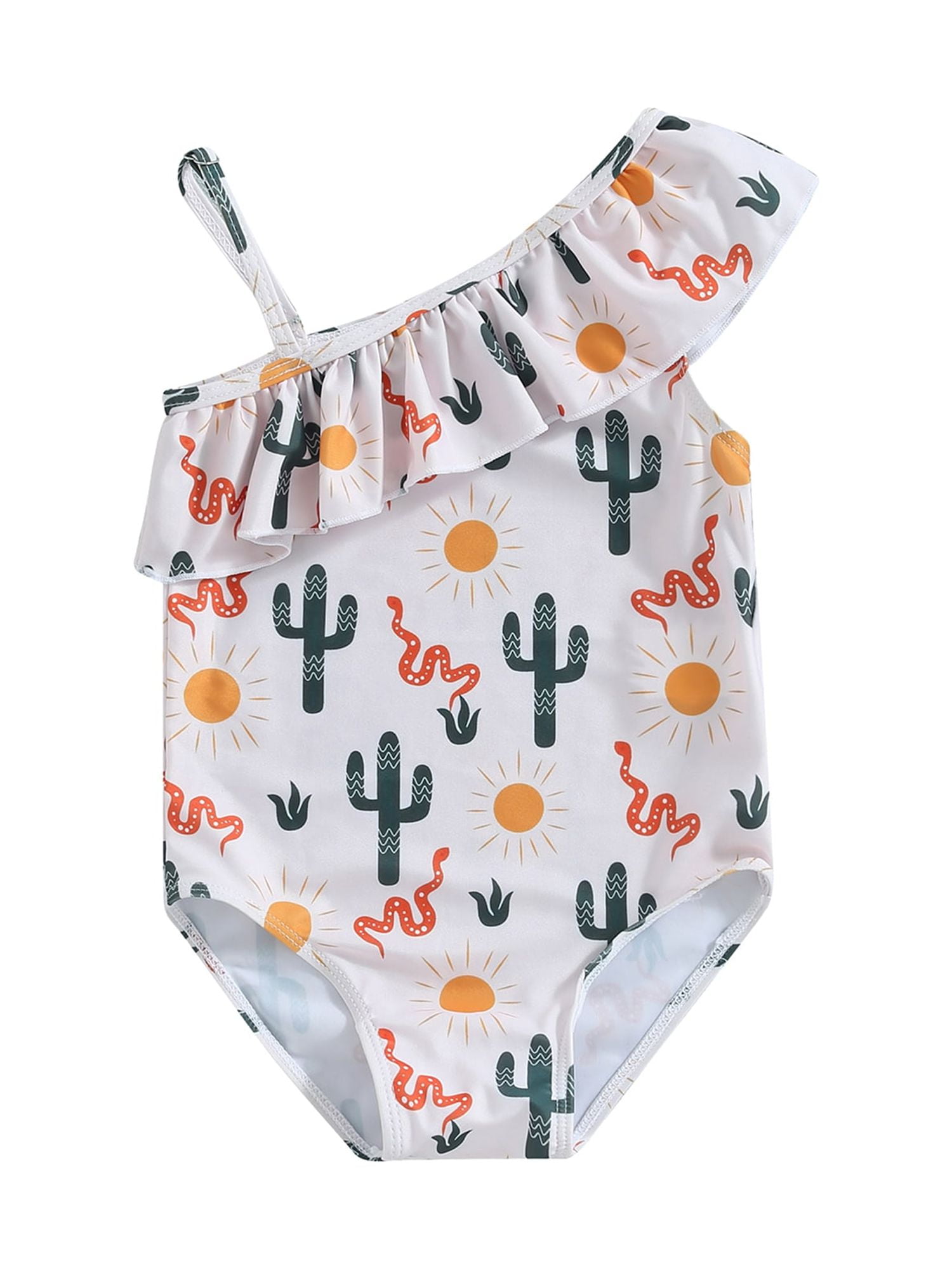 Bagilaanoe Toddler Baby Girl One-Piece Swimsuit Print Sleeveless Swimwear 1T 2T 3T 4T 5T 6T Kids ...