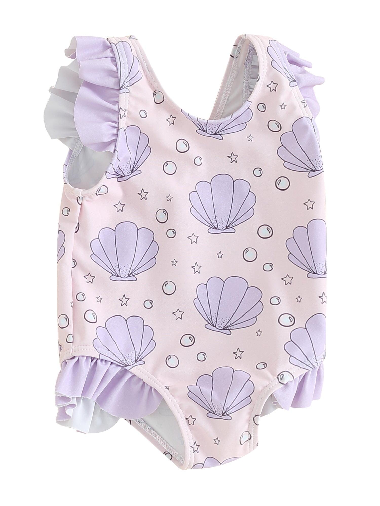 Bagilaanoe Toddler Baby Girl One-Piece Swimsuit Print Sleeveless Swimwear 3M 6M 12M 2T 3T Kids ...