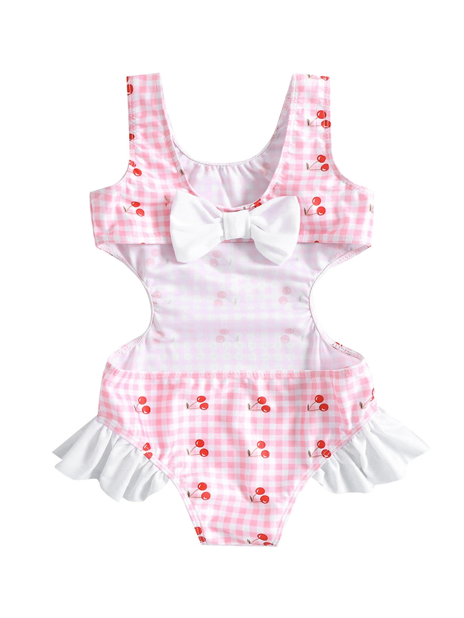 Bagilaanoe Toddler Baby Girl One-Piece Swimsuit Print Sleeveless Swimwear 6M 12M 18M 24M 3T 4T ...