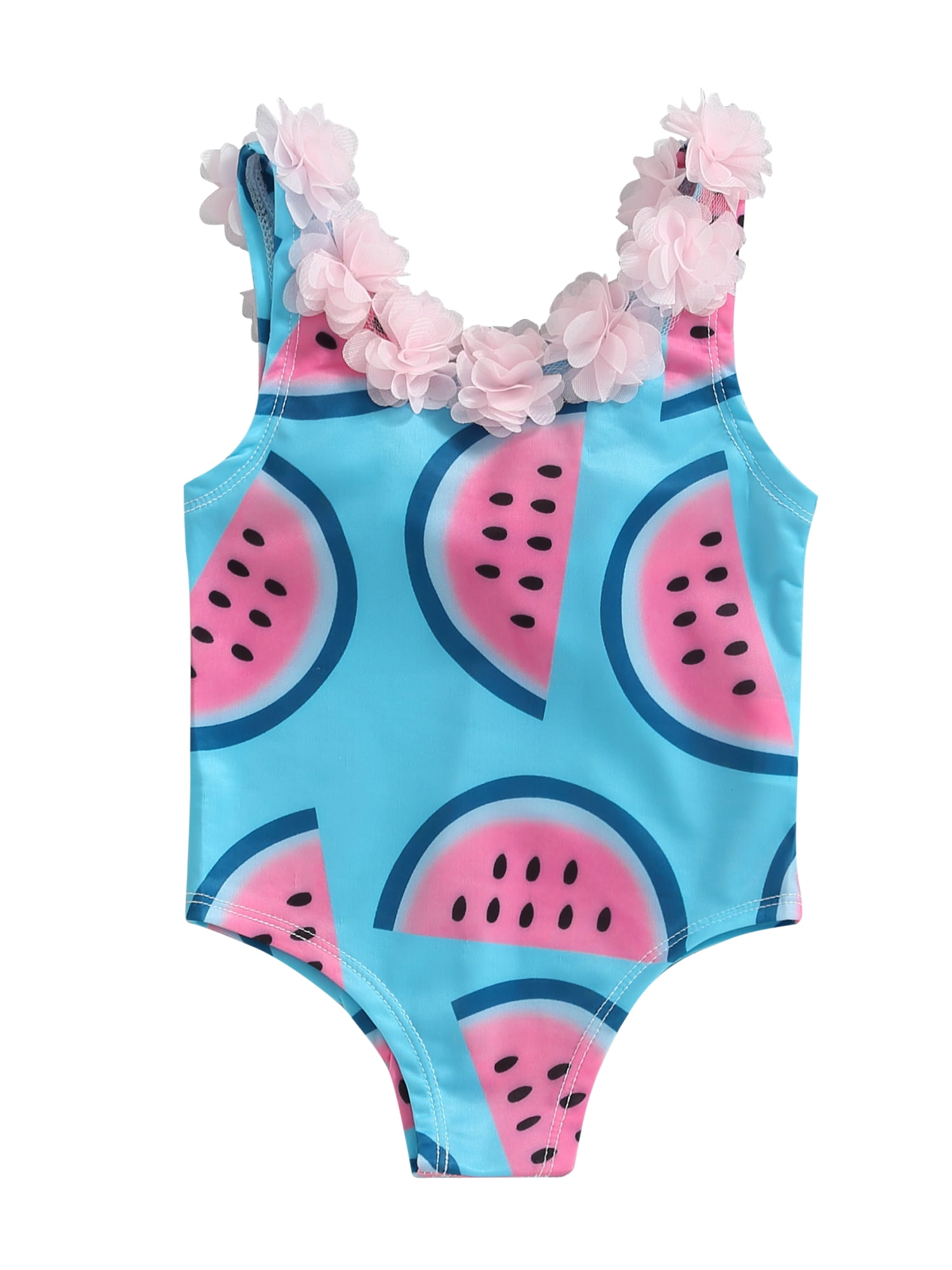 Bagilaanoe Toddler Baby Girl One-Piece Swimsuit Print Sleeveless V Neck Swimwear 6M 12M 18M 24M ...