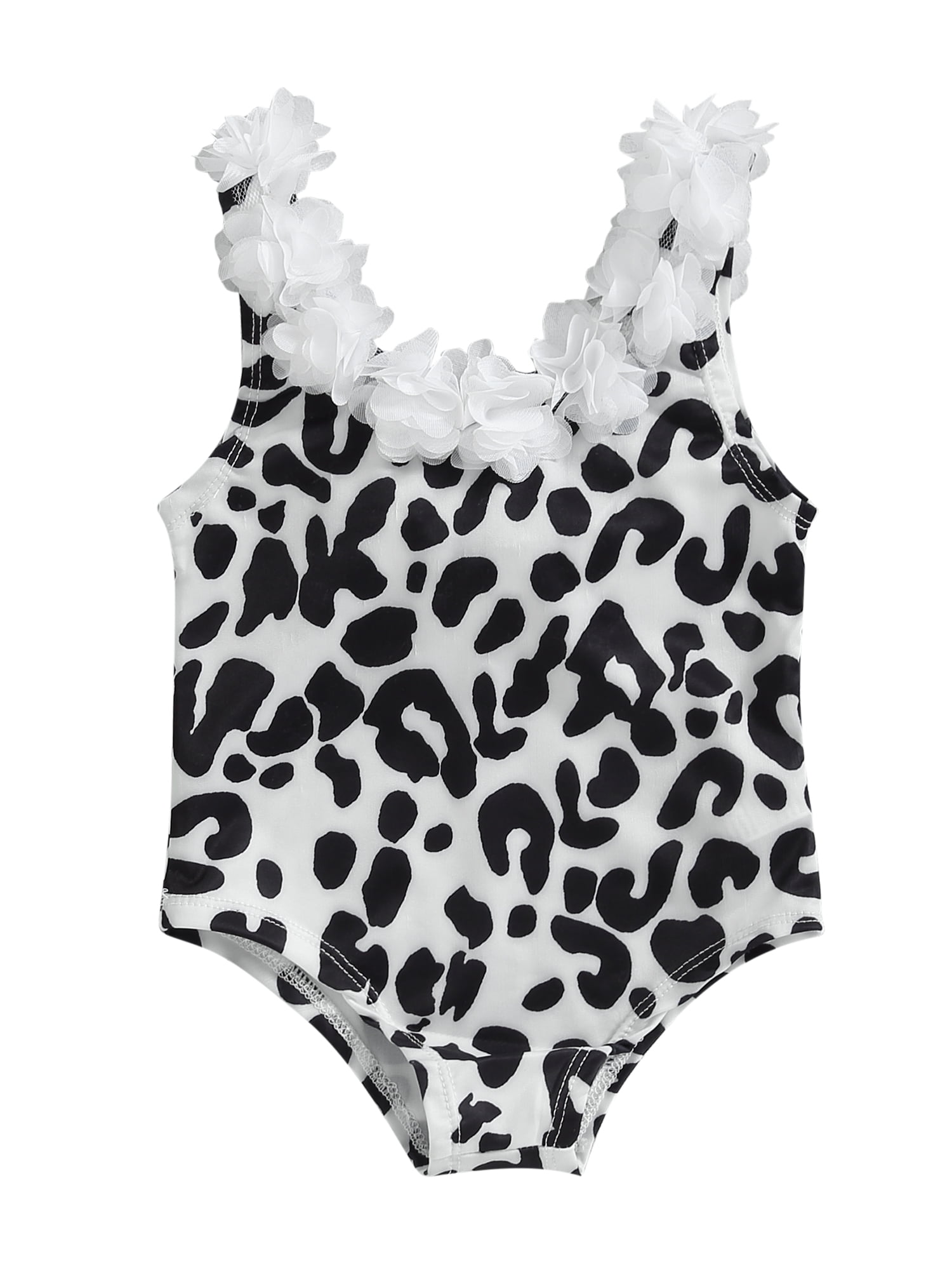 Bagilaanoe Toddler Baby Girl One-Piece Swimsuit Print Sleeveless V Neck Swimwear 6M 12M 18M 24M ...