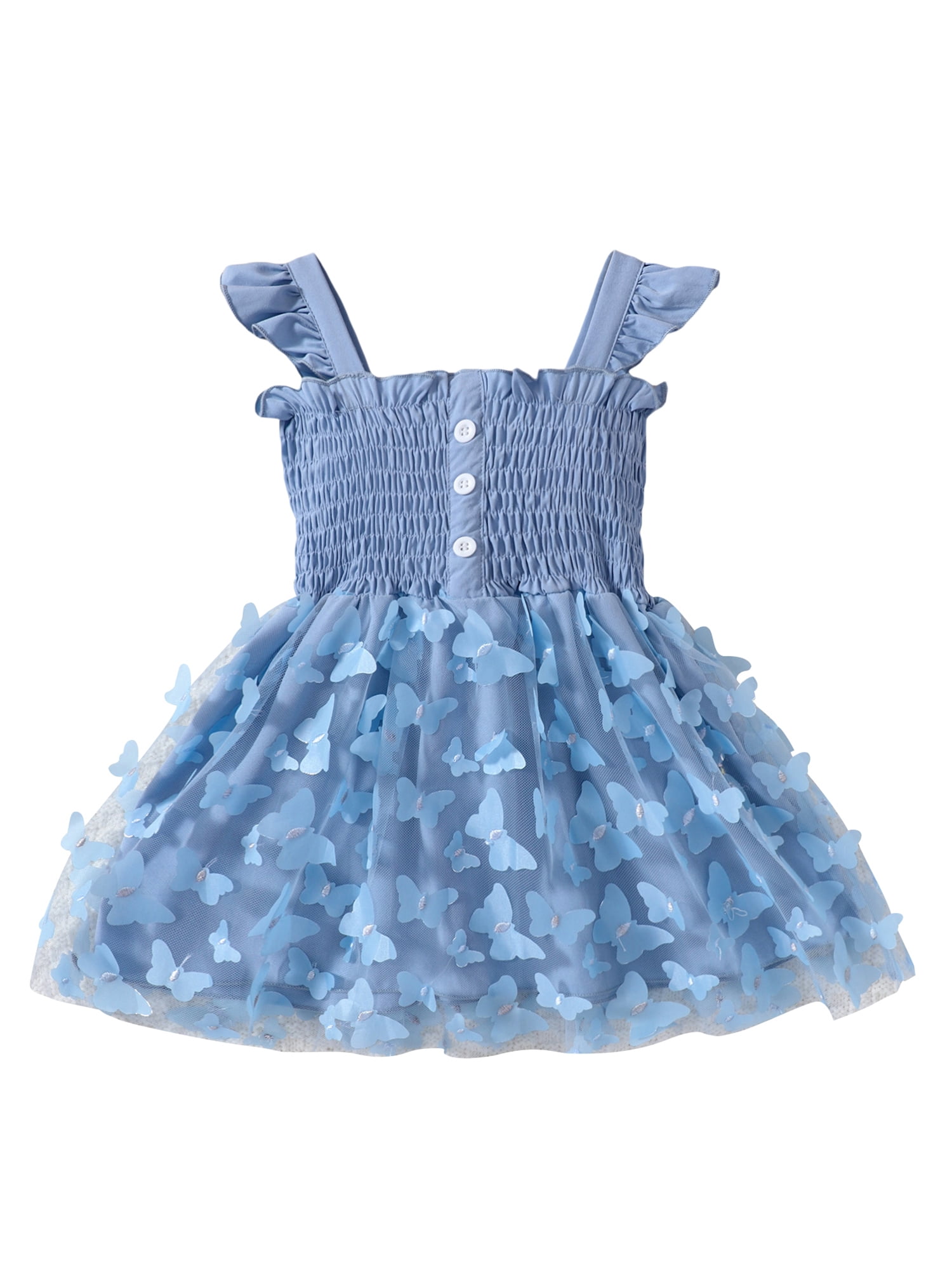Bagilaanoe Toddler Baby Girl Summer Dress 3D Butterfly Sleeveless A ...