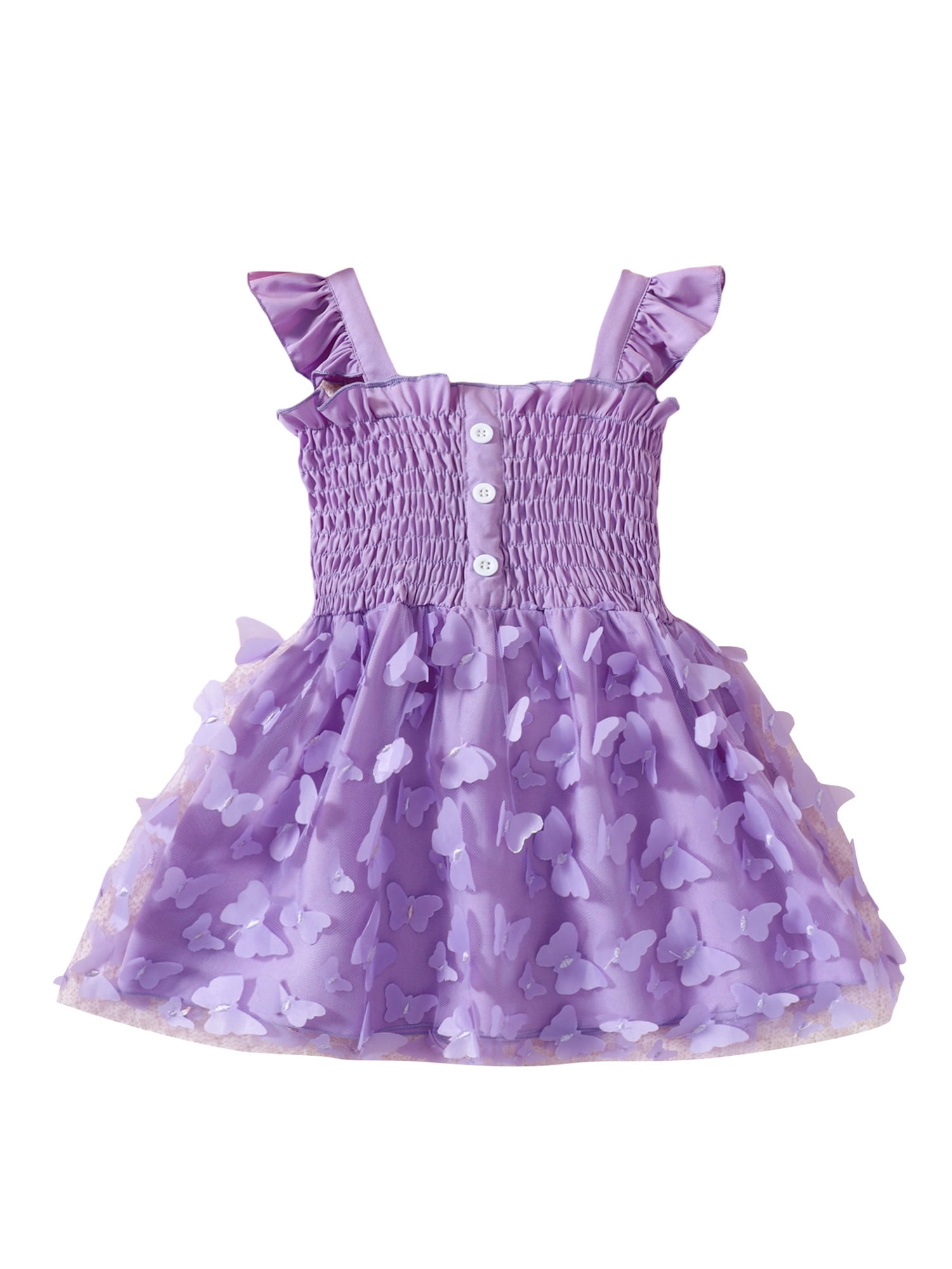 Bagilaanoe Toddler Baby Girl Summer Dress 3D Butterfly Sleeveless A ...