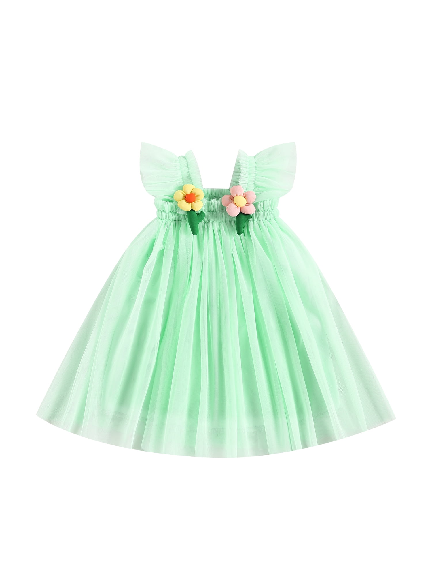 Bagilaanoe Toddler Baby Girl Summer Dress Flower Ruffle Fly Sleeve A ...