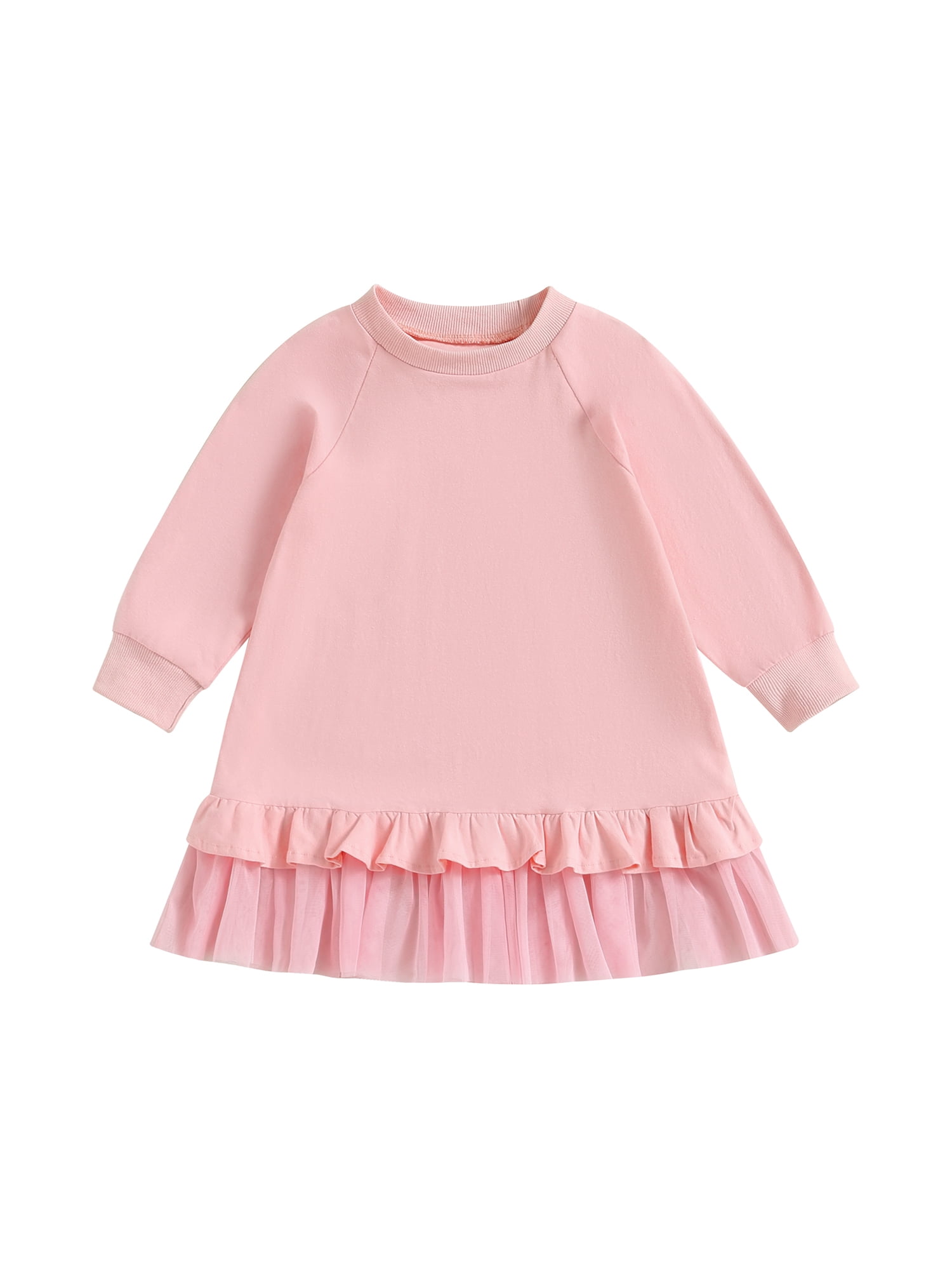 Bagilaanoe Toddler Baby Girl T-Shirt Dress Kids Long Sleeve Ruffled A ...