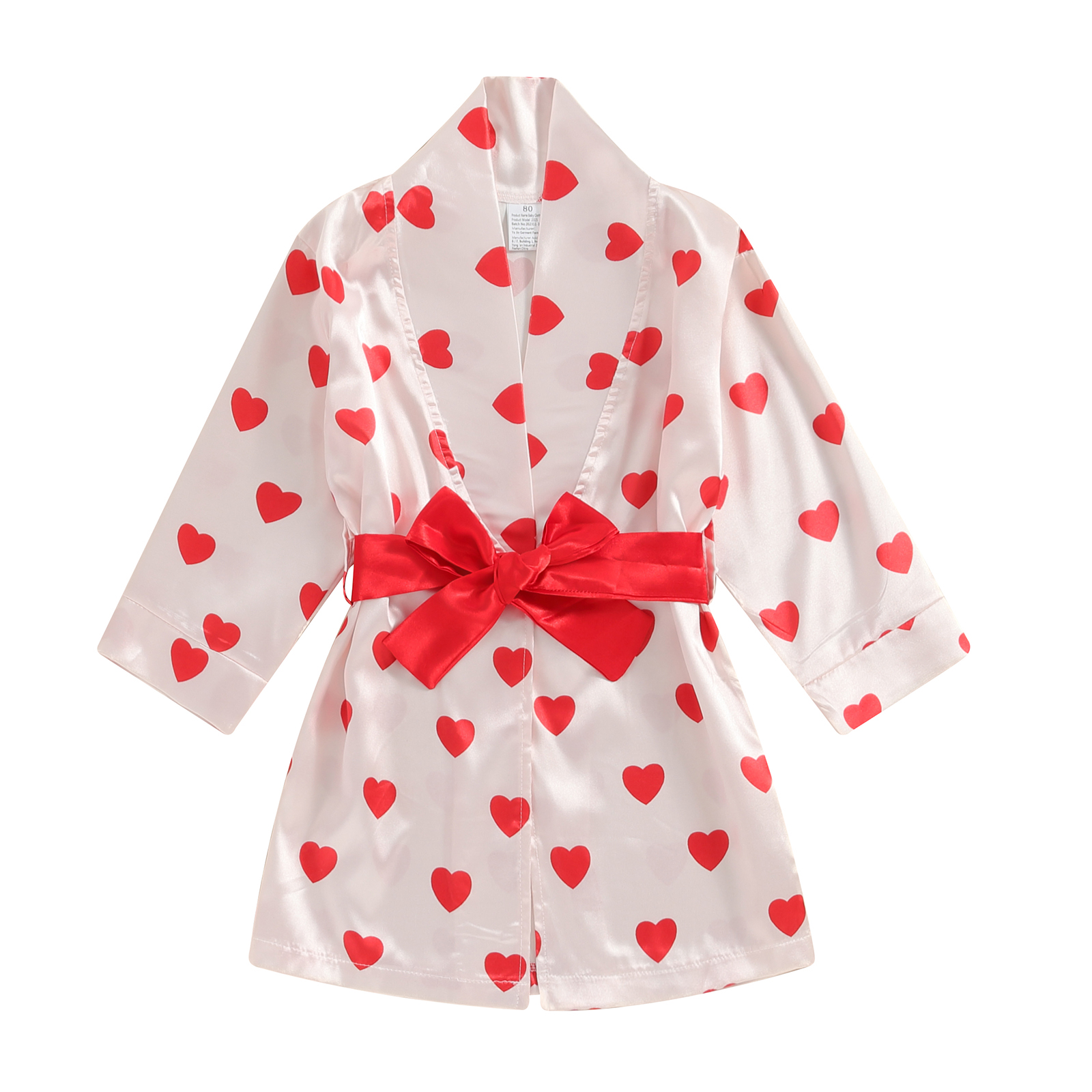 Bagilaanoe Toddler Baby Girl Valentine's Day Pajamas Heart Print Long Sleeve Kimono Robe with ...