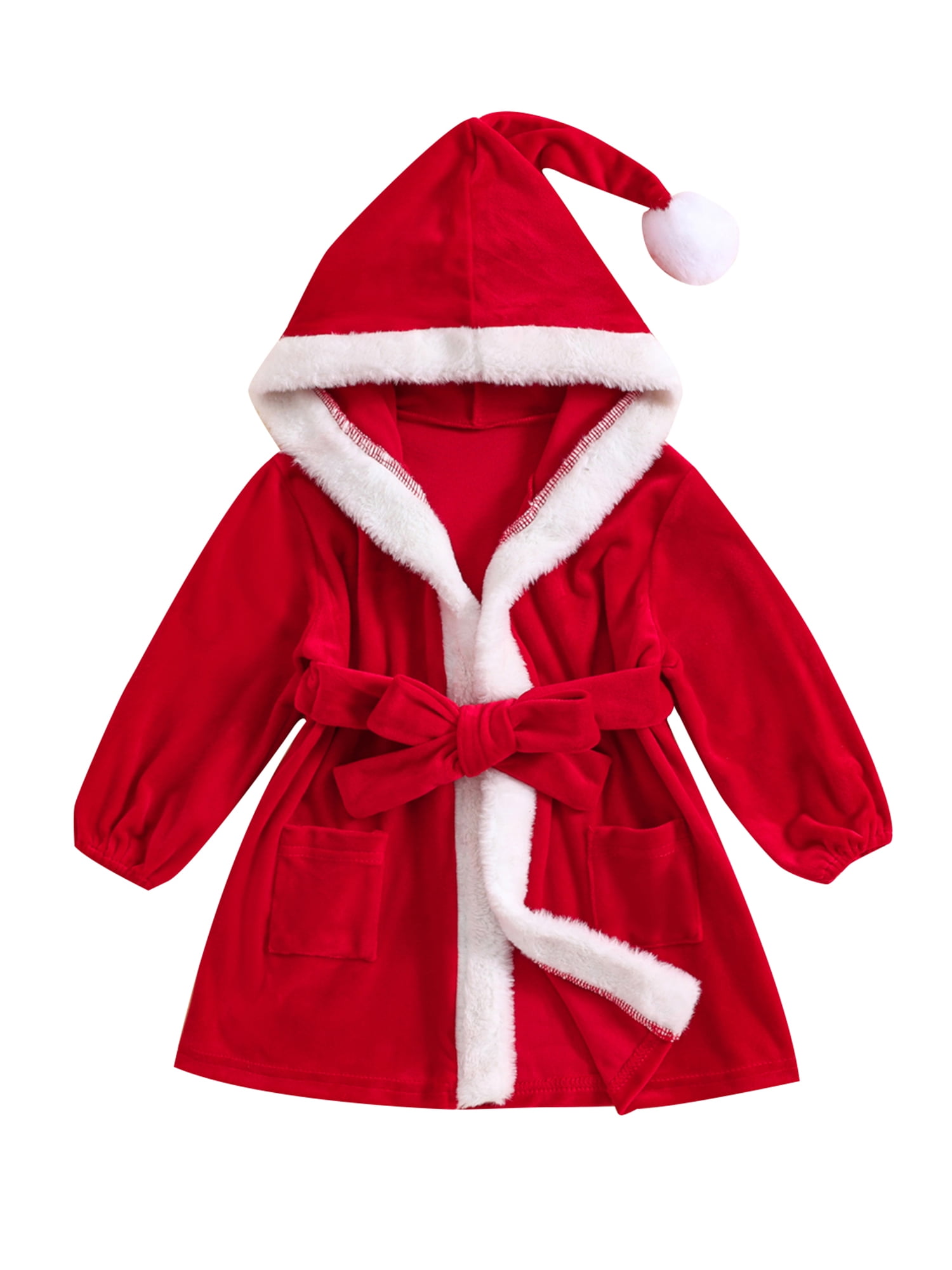 Bagilaanoe Toddler Baby Girls Christmas Pajamas Red Velvet Robe Long ... Bagilaanoe Toddler Baby Girls Christmas Pajamas Red Velvet Robe Long ...