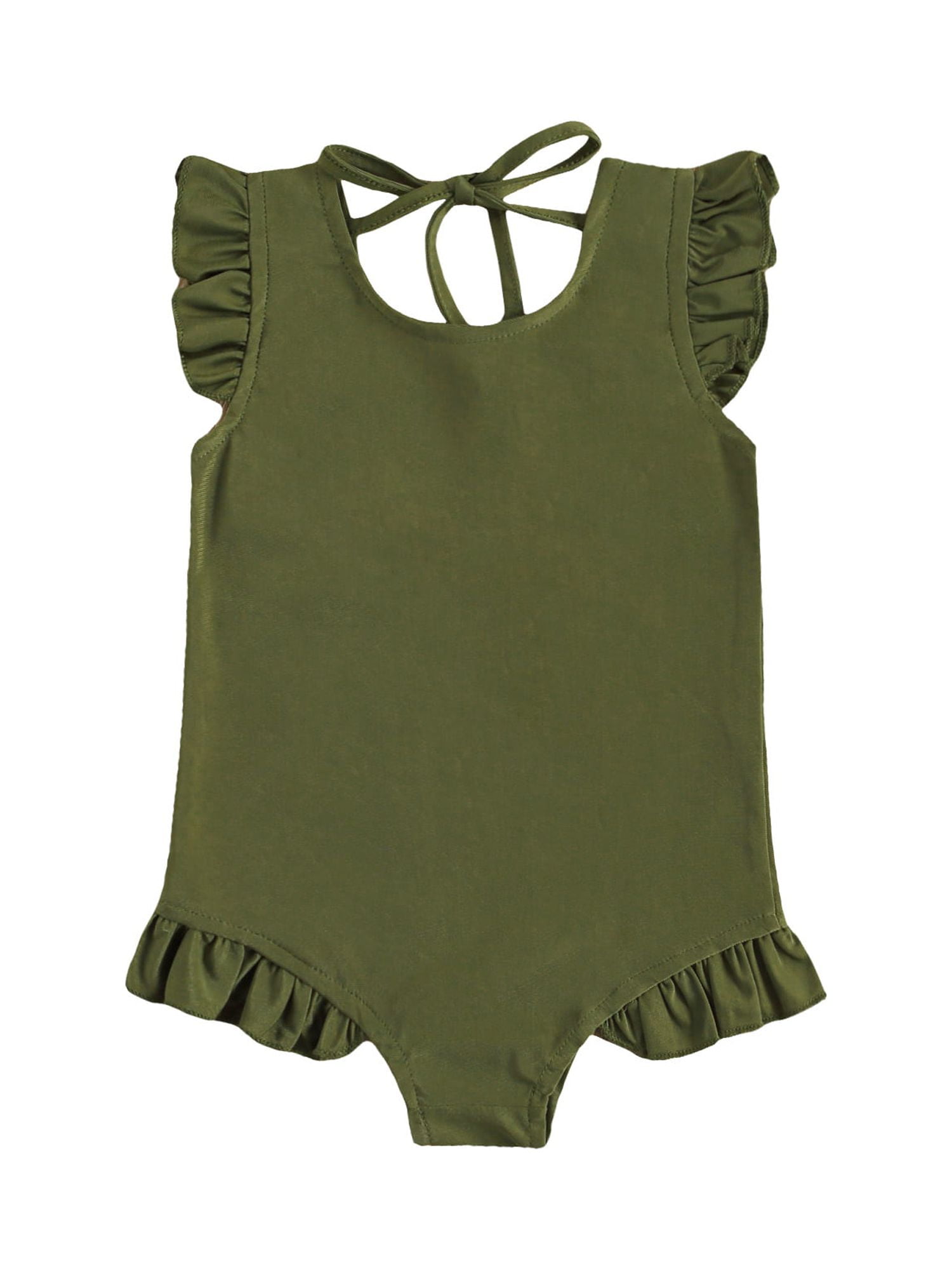 Bagilaanoe Toddler Baby Girls One-Piece Sleeveless Bikini Ruffle ...