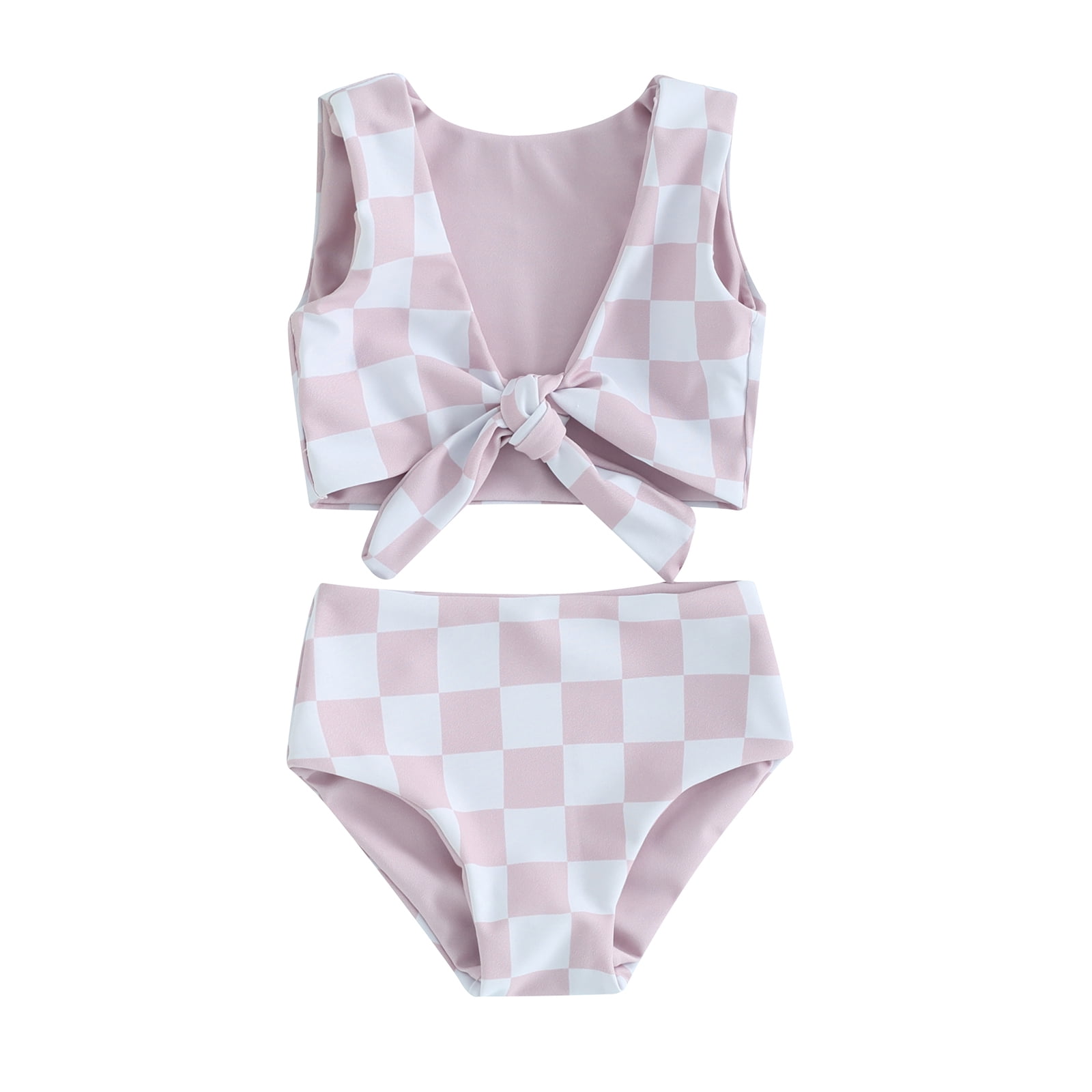 Bagilaanoe Toddler Baby Girls Swimsuits 2 Piece Bikinis Set Plaid ...