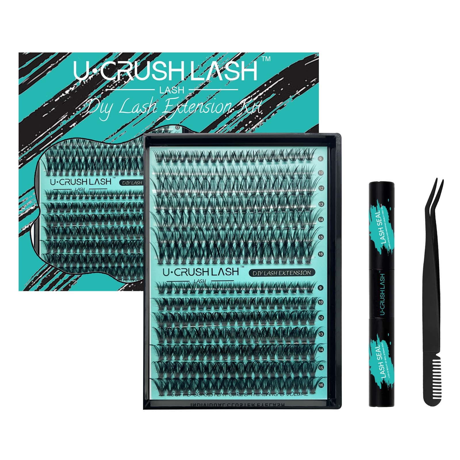 Bagmrteho Lash Extension Kit Individual Lashes Clusters Kit Lash Bond ...