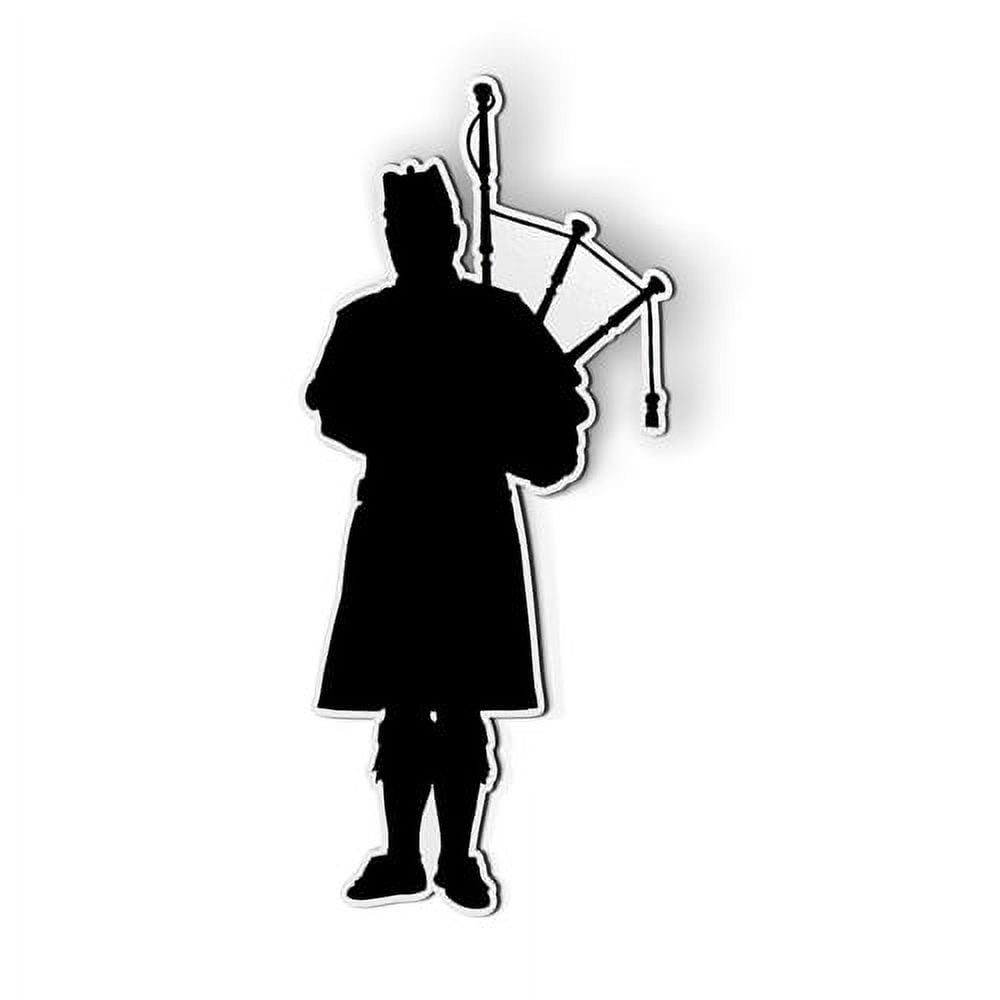 Bagpiper Silhouette Scottish - 5" Magnet for Car Locker Refrigerator ...