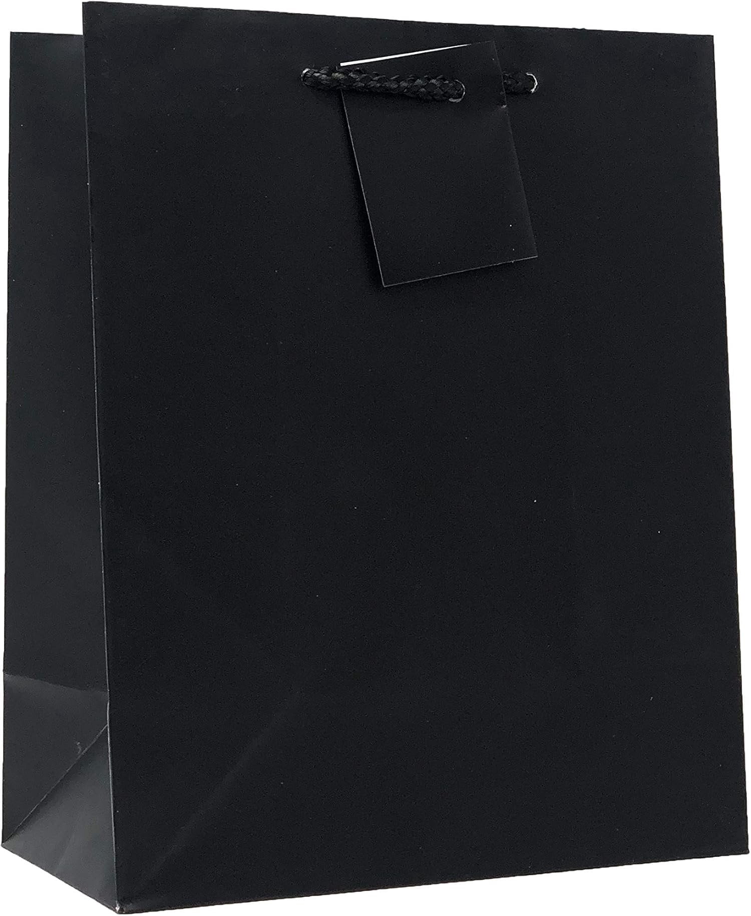 Bags, 12 Pack Durable 9x7x4 Inch Medium Size Black Bags with Handles ...