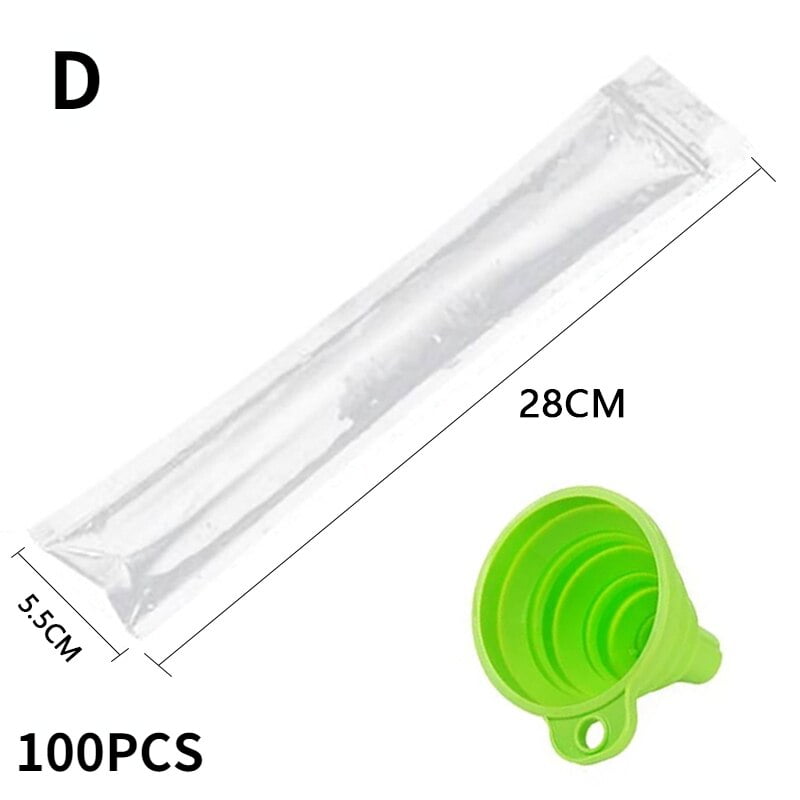 Bags Disposable DIY Ice Pop Molds Bags with Foldable Funnel Free Zip ...