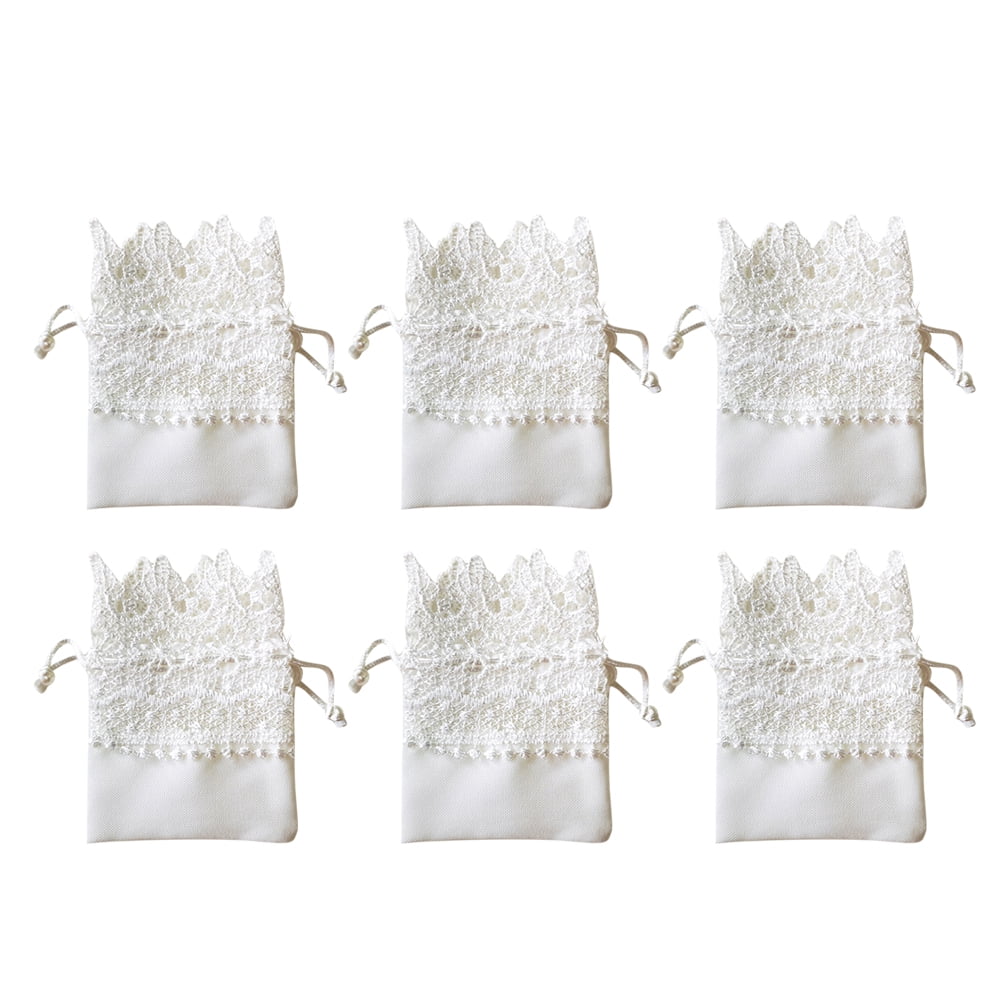 FRCOLOR 10pcs Elegant Lace Drawstring Bags for Jewelry Gifts Storage ...