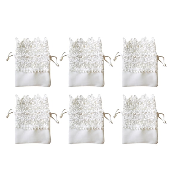 FRCOLOR 10pcs Elegant Lace Drawstring Bags for Jewelry Gifts Storage ...