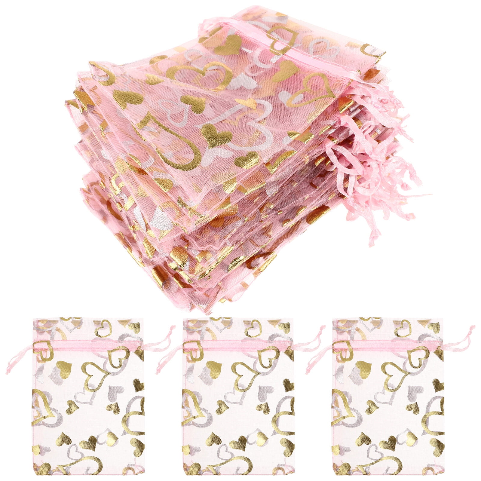 FRCOLOR Pink Candy Bag Drawstring Pouches Cloth Gift Bags for Storage ...