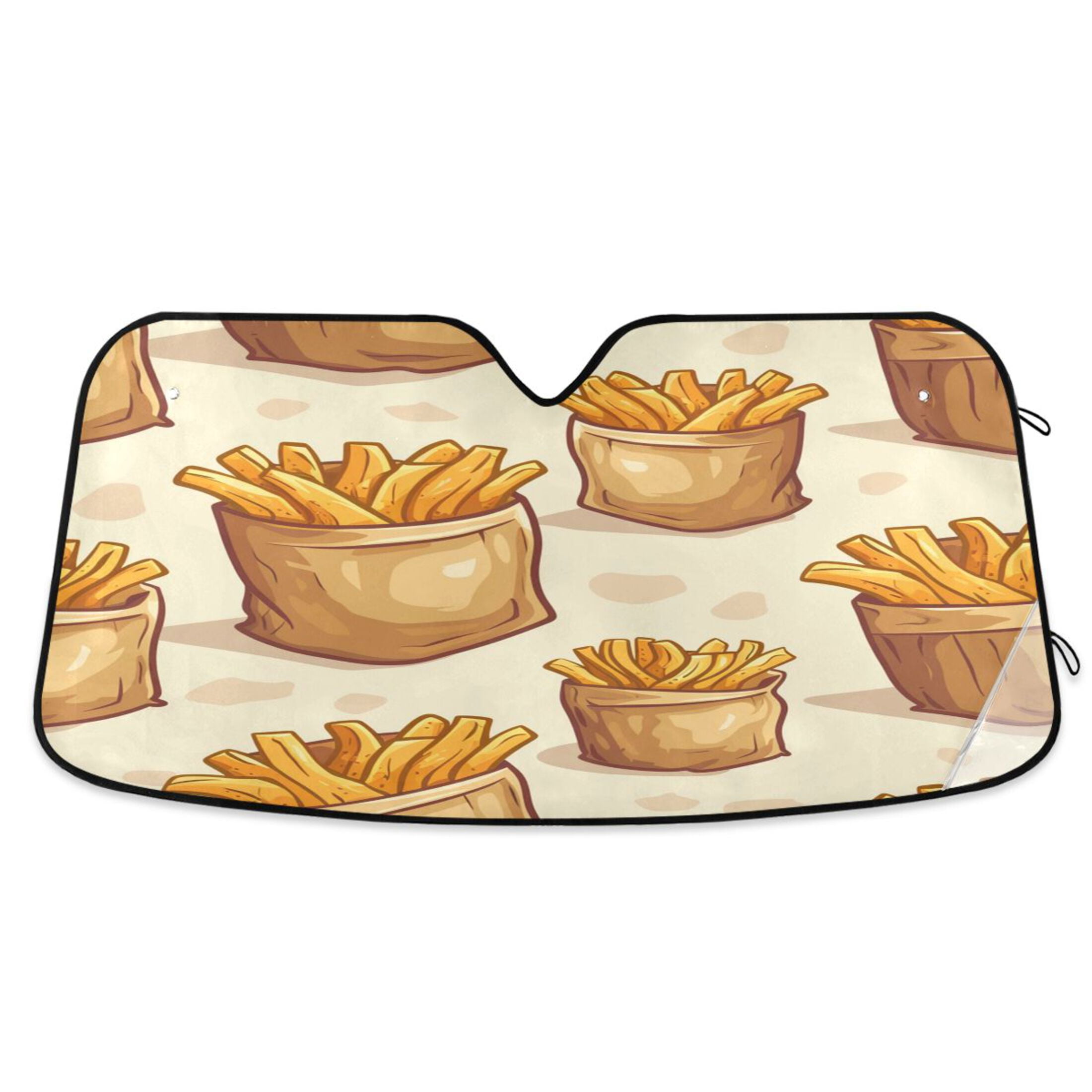 Bags Of French Fries Cartoon Windshield Sun Shade Automobile Visor ...