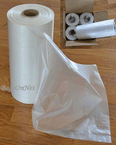 Bags On Roll Clear Plastic - 10 x 15 Inch, 2,000 Bags/Box, 4 Roll/Box ...