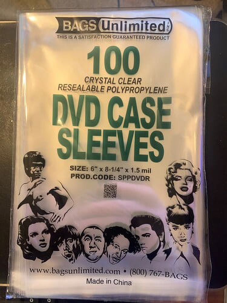Bags Unlimited SPPDVDR DVD Case Sleeves - Resealable Flap - 6 X 8.25 ...
