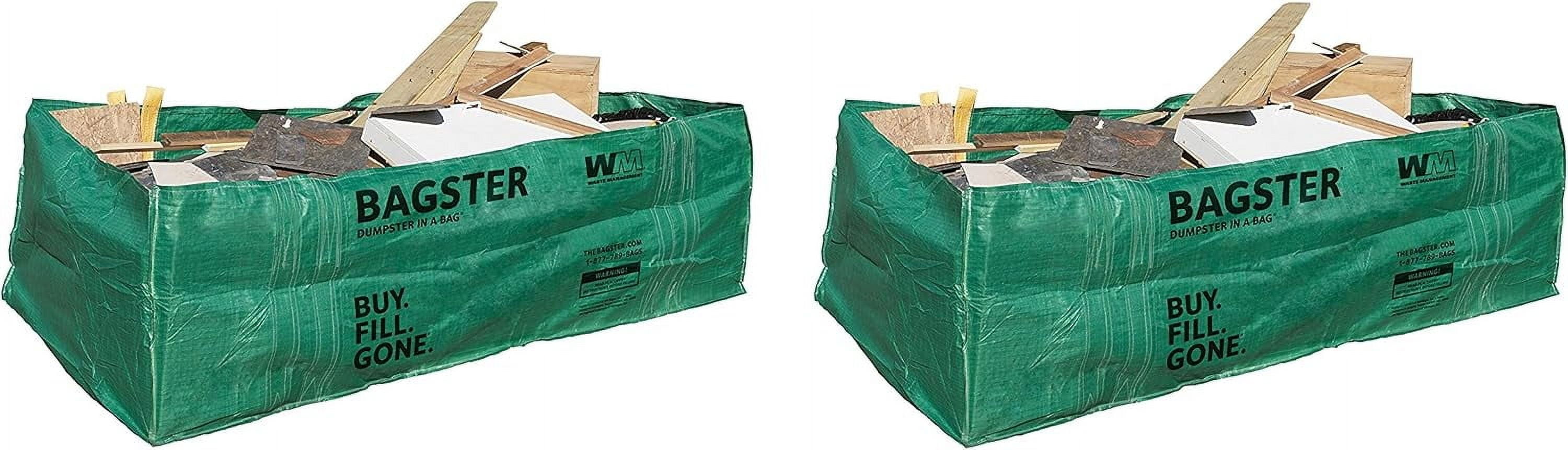 Bagster 3CUYD Dumpster in a Bag Holds up to 3,300 lb, Green(Pack of 2 ...