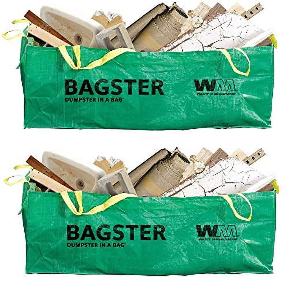 Bagster 3CUYD Dumpster in a Bag Holds up to 3,300 lb, Green(Pack of 2 ...