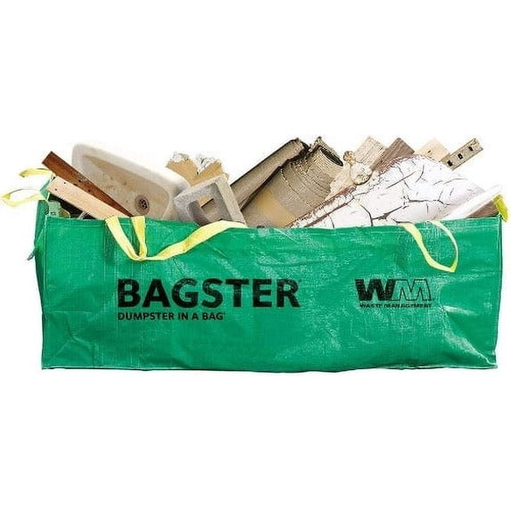 Bagster 3CUYD Waste Management Dumpster In A Bag 8' x 4' x 2.5' Trash ...