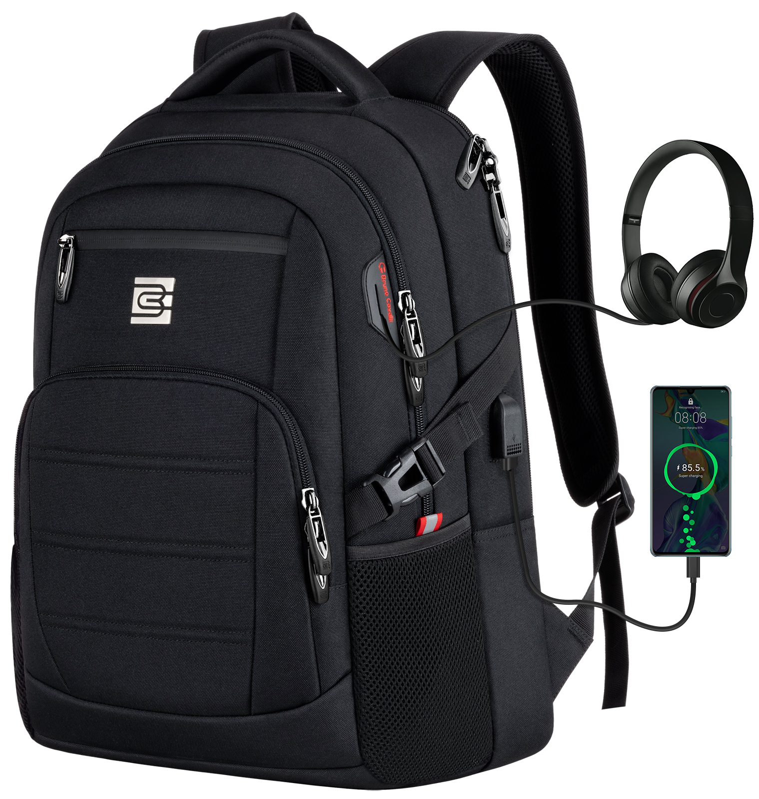 MAXTOP Laptop Backpack with USB Charging Port Water Resistant College ...