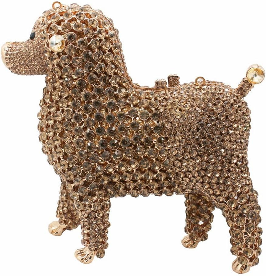 Baguery Luxury Poodle Rhinestone Clutch Purse for Women, Sparkling ...