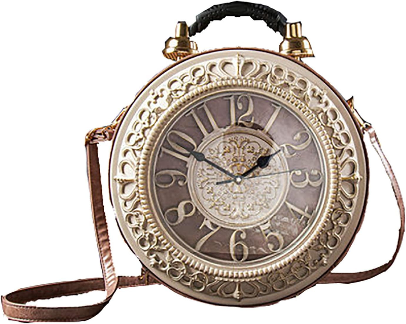 Baguery Retro Steampunk Circular Clock Crossbody Bag - PU Leather Real ...