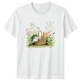 Baguette Basket Nature Scene Mens T-Shirt Ladies Tee Graphic Top Unisex ...