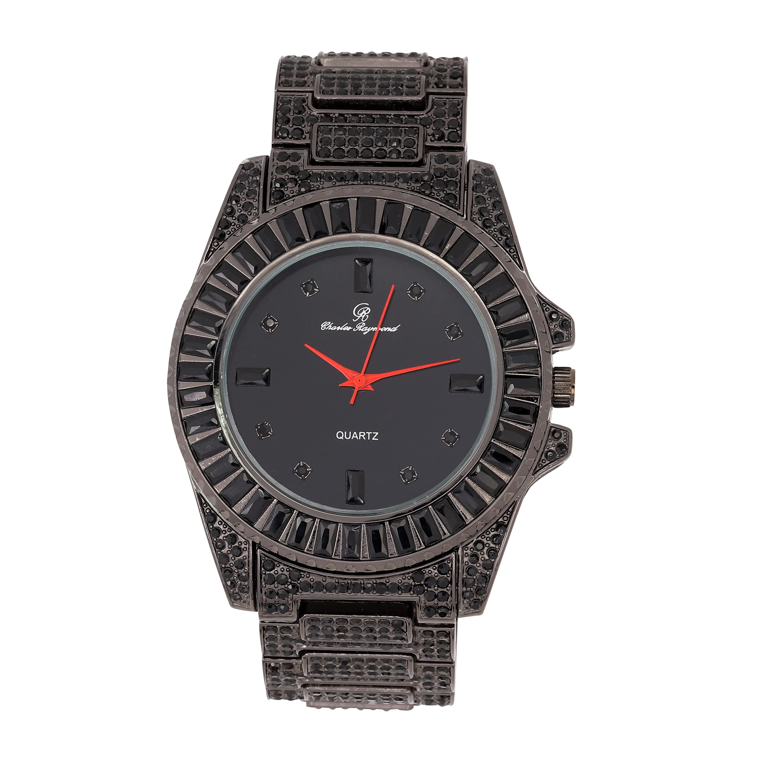 Baguette Cut Diamond Crystal Bling'ed Out Mens Watch - No Reasonable ...