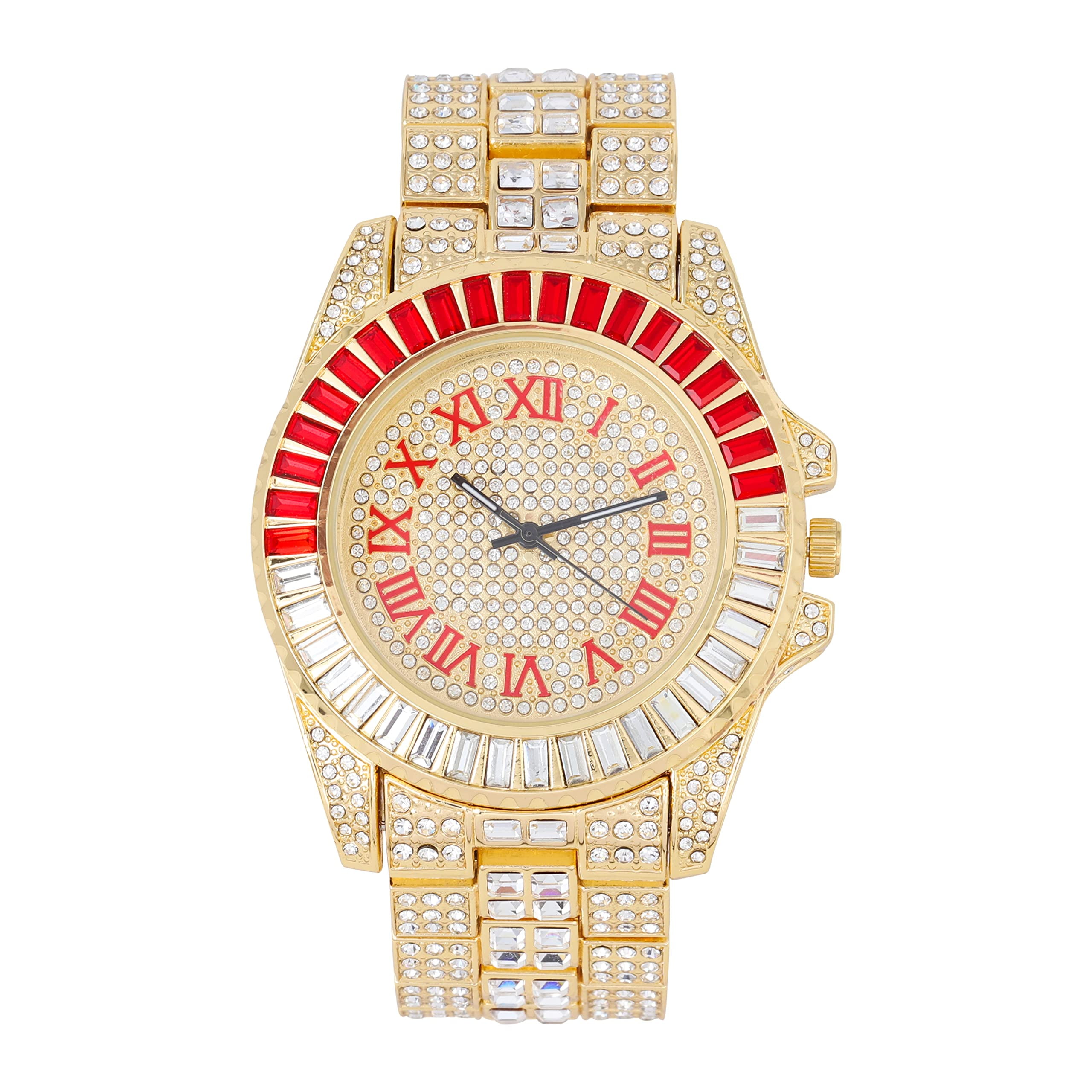 Baguette Cut Diamond Crystal Bling'ed Out Mens Watch - No Reasonable ...