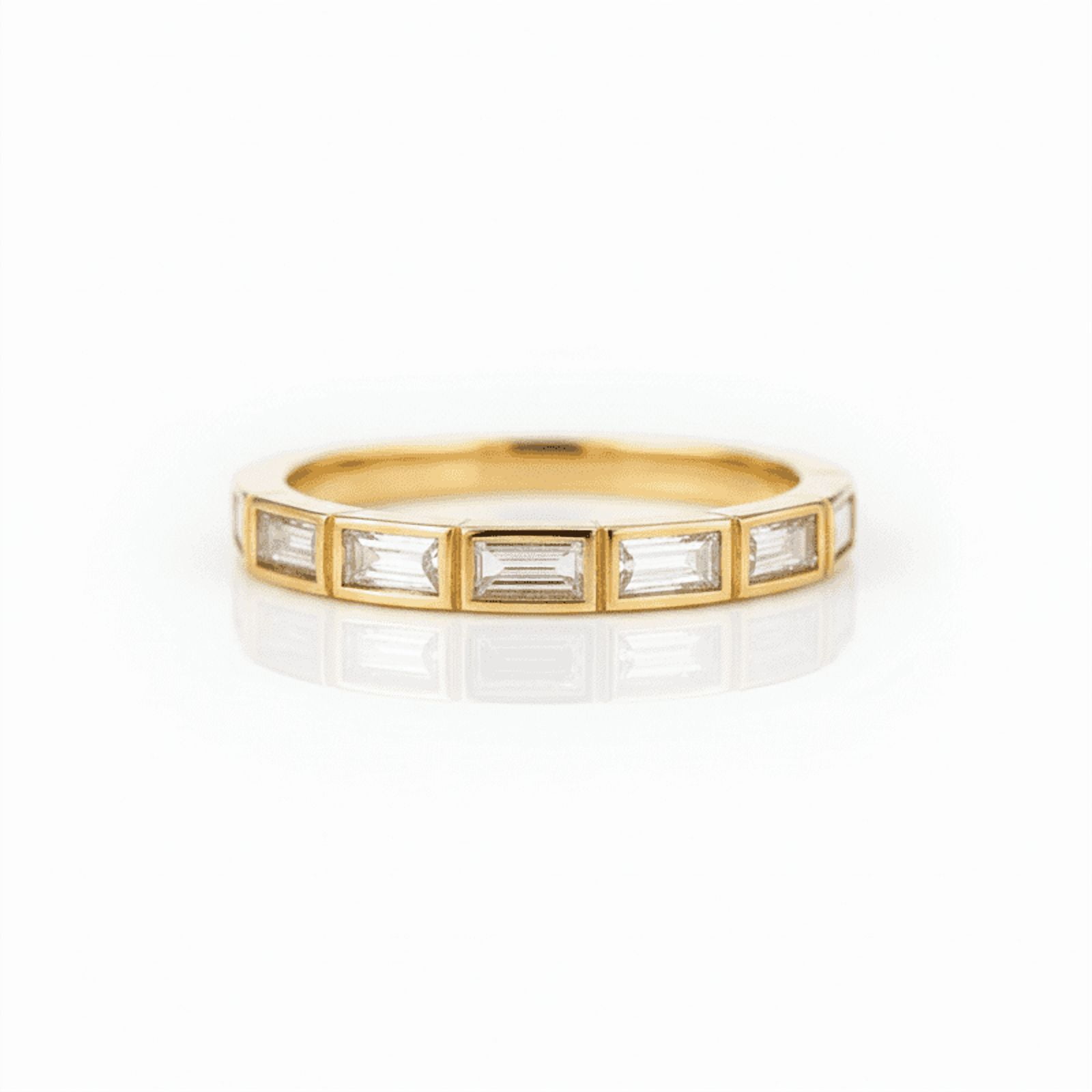 Baguette Cut Diamond Full Eternity Band Ring, Flush Ring, Stackable ...