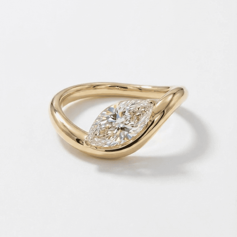 Baguette Cut Watermelon Tourmaline Engagement Ring, Solitaire ...