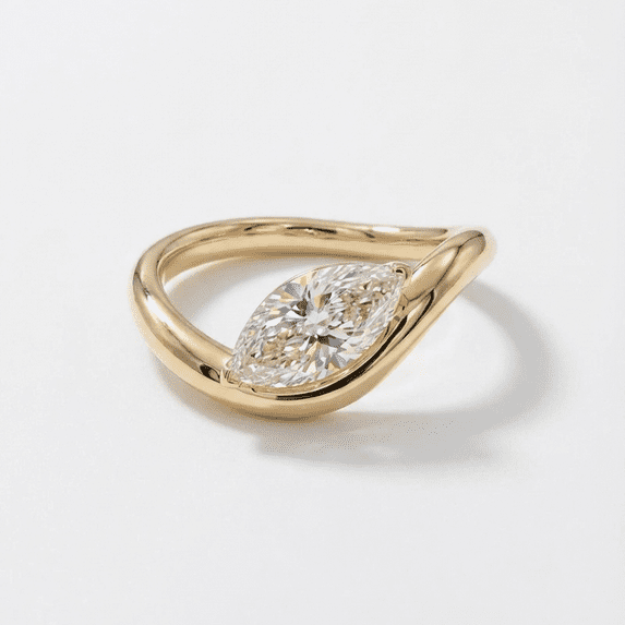 Baguette Cut Watermelon Tourmaline Engagement Ring, Solitaire ...