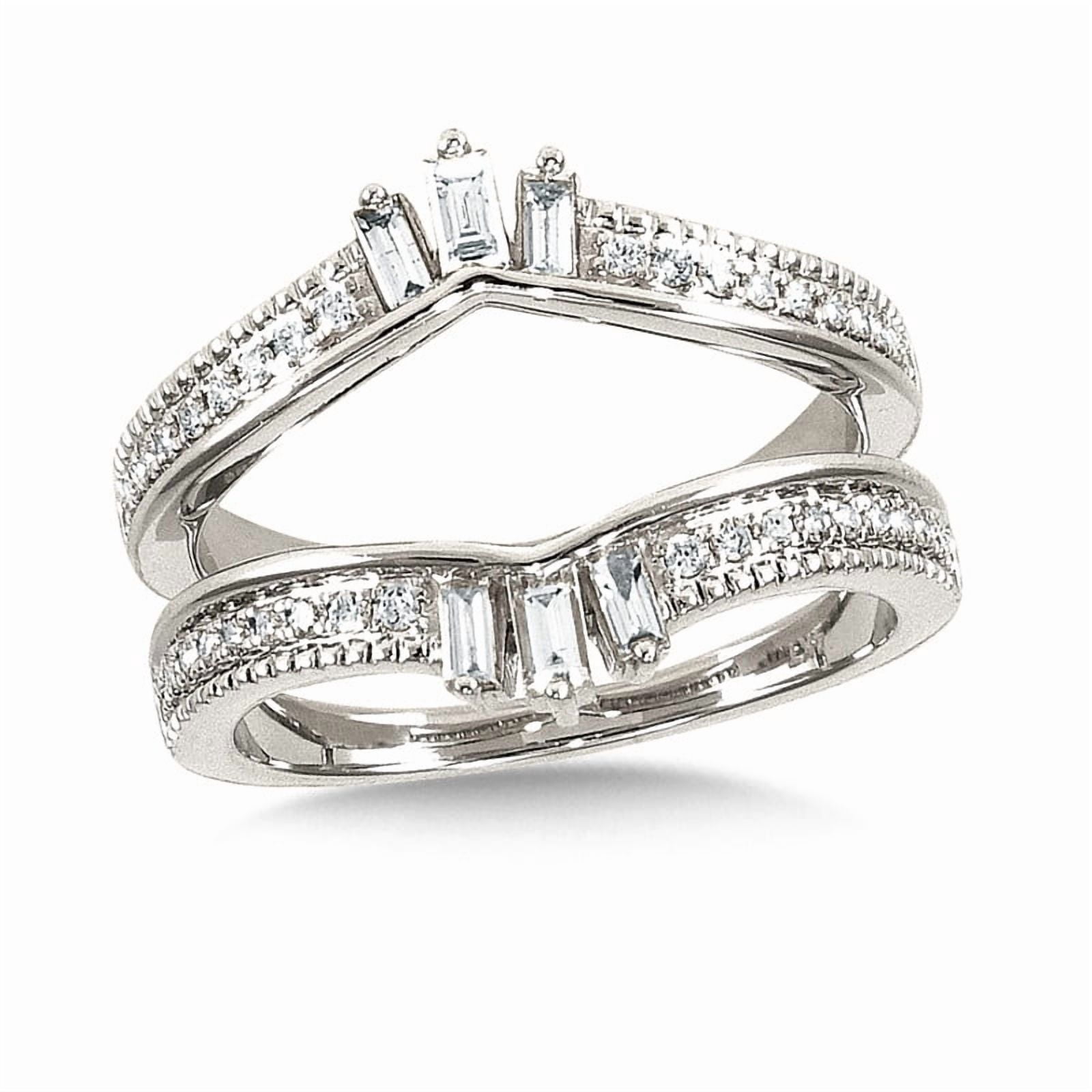 Baguette & Round Cut Diamond Ring Enhancer in 925 Sterling Silver – V ...