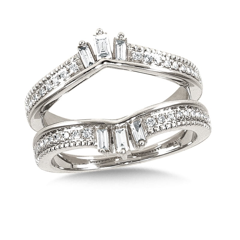 Baguette & Round Cut Diamond Ring Enhancer in 925 Sterling Silver – V ...