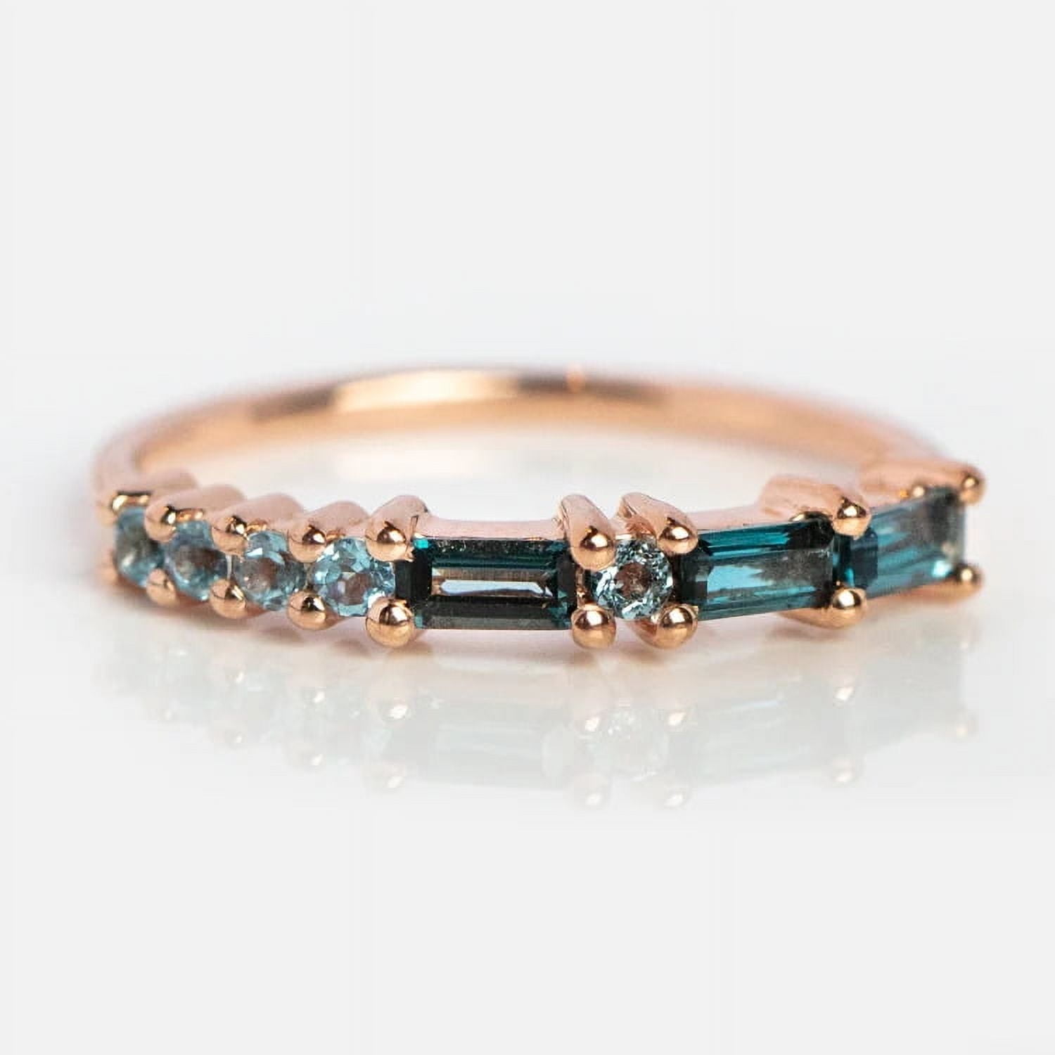 Baguette and Round-Cut Lab-Created Swiss and London Blue Topaz Serenity ...