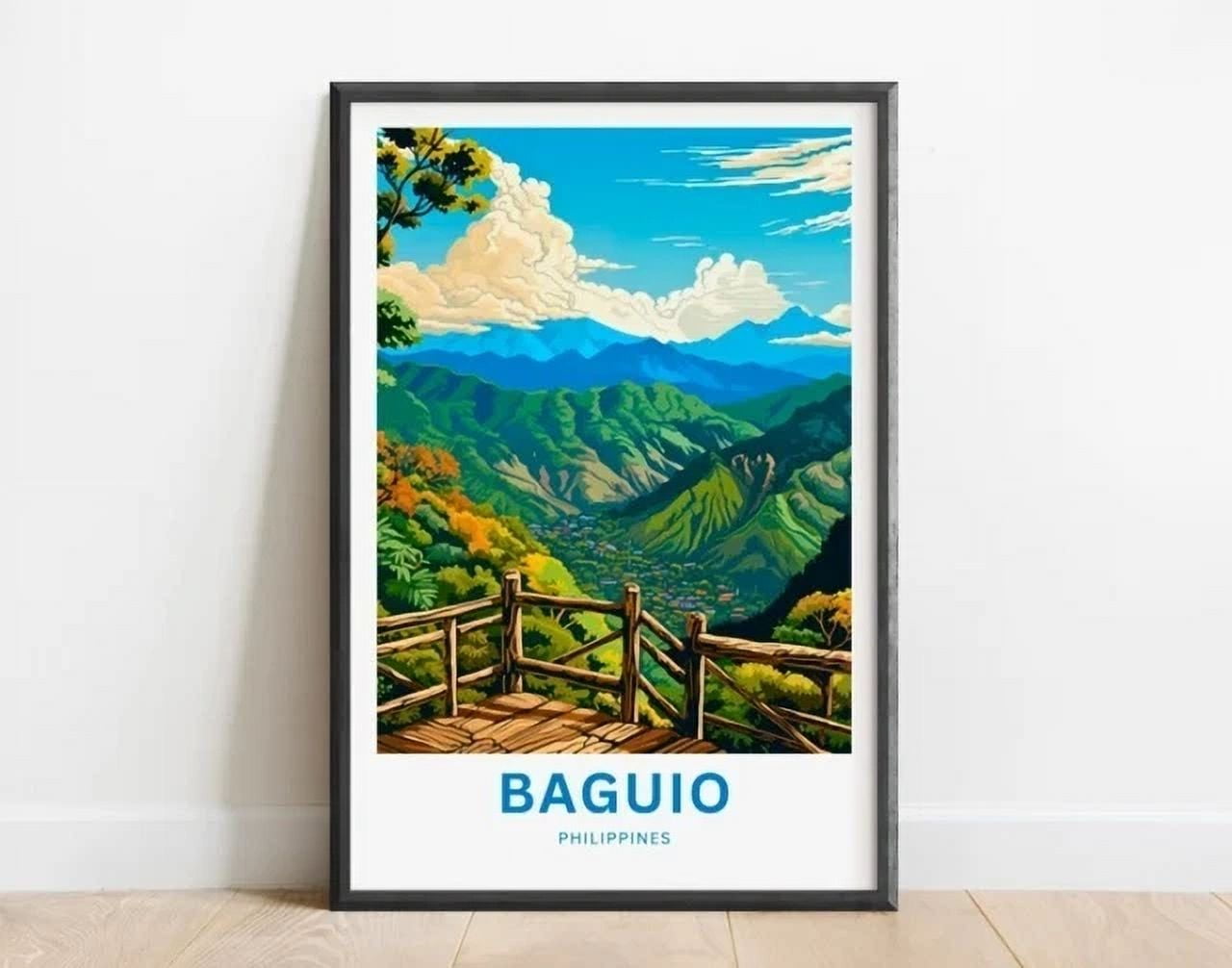 Baguio City Travel Print - Baguio Poster, Philippines Wall Art NO ...