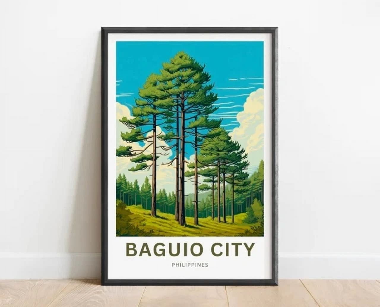 Baguio Island Travel Print - Baguio Island Poster, Philippines Wall Art ...