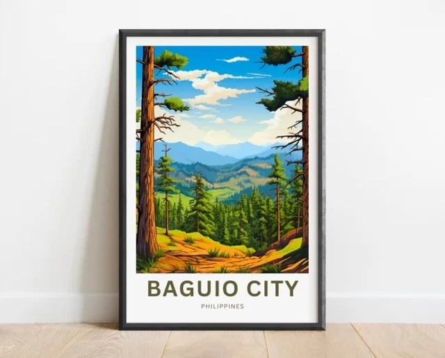 Baguio Island Travel Print - Baguio Island Poster, Philippines Wall Art ...