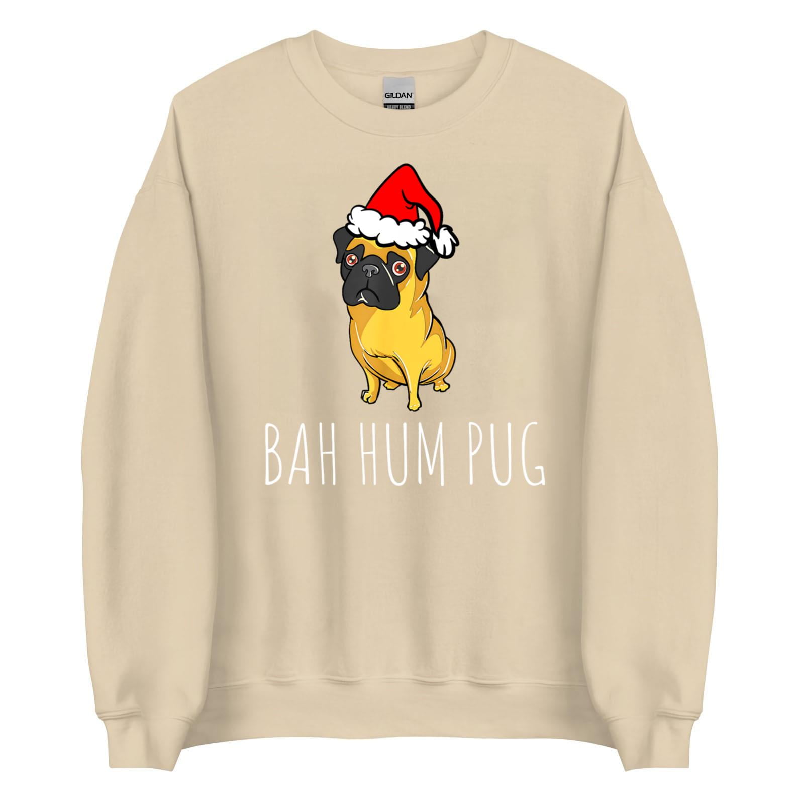 Bah Hum Pug Cute Funny Puppy Dog Pet Christmas Holiday Short-Sleeve ...