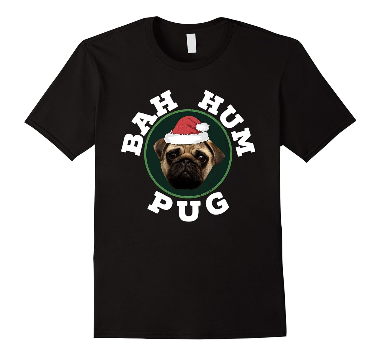 Bah Hum Pug Funny Dog Lover Christmas Holiday Humor Retro T Shirt for ...