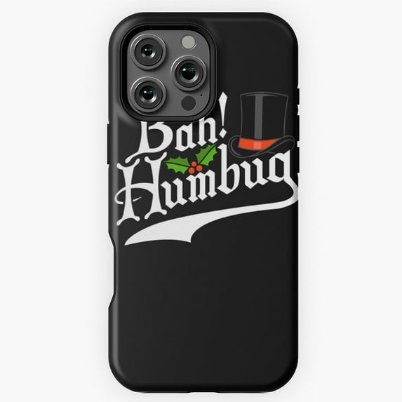 Bah Humbug Quote Funny Christmas Theme iPhone Case 17 16 15 14 13 12 11 ...