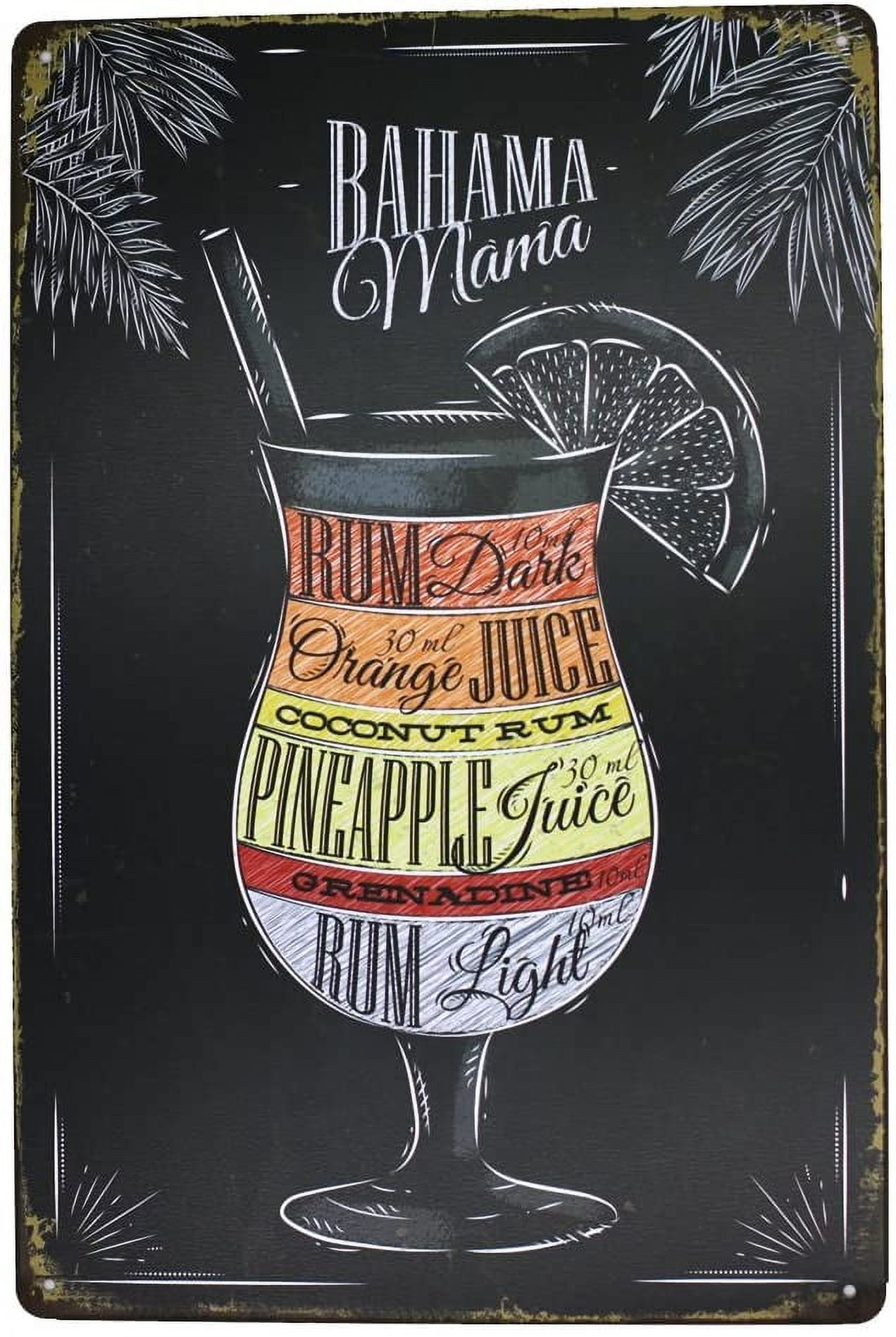 Bahama Mama Rum Orange Pineapple Juice, Drink Poster Metal Tin Sign ...