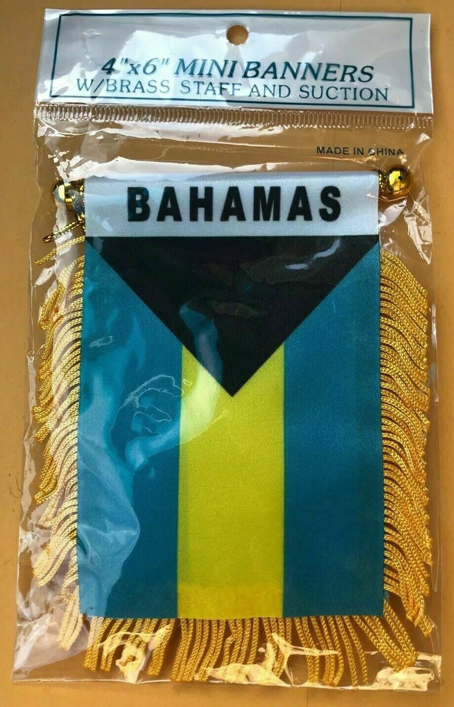 Bahamas 🇧🇸 4 X 6” MINI BANNER FLAG CAR WINDOW MIRROR HANGING W Suction ...