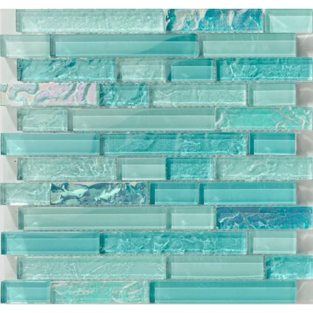 Bahamas Aqua Linear Glass Tile Pool Tile and Walls Tiles and Deco ...